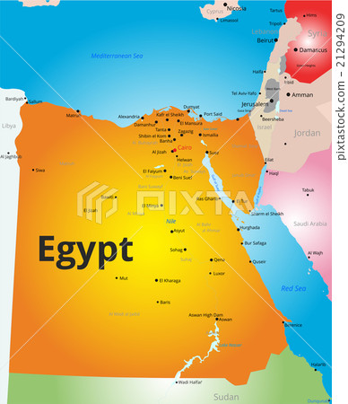 Vector color map of Egypt - Stock Illustration [21294209] - PIXTA