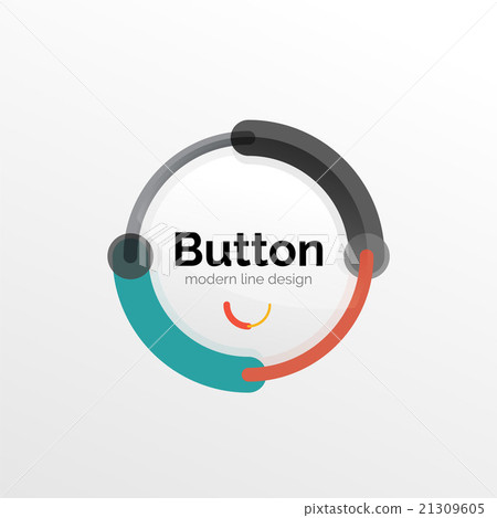 Thin line design geometric button, flat - Stock Illustration [21309605 ...