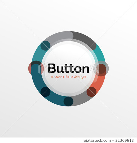 Thin line design geometric button, flat - Stock Illustration [21309618 ...