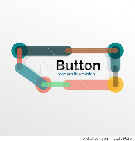 Thin line design geometric button, flat - Stock Illustration [21309620 ...