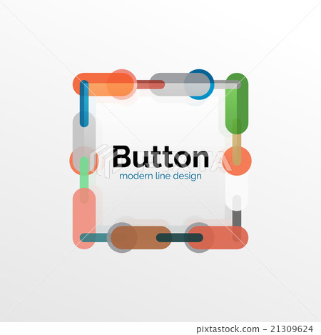 Thin line design geometric button, flat - Stock Illustration [21309624 ...