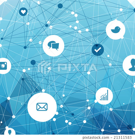 Abstract blue connections background, vector - Stock Illustration ...