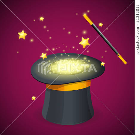 Magic Hat and Wand. Vector - Stock Illustration [21312815] - PIXTA
