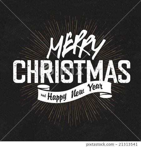 Merry Christmas And Happy New Year Calligraphic - Stock Illustration ...