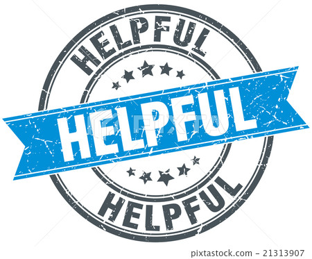 helpful blue round grunge vintage ribbon stamp - Stock Illustration ...