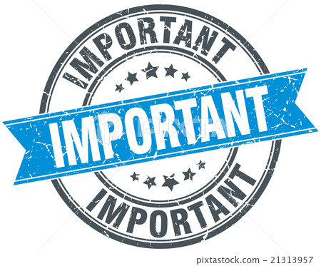 important blue round grunge vintage ribbon stamp - Stock Illustration ...