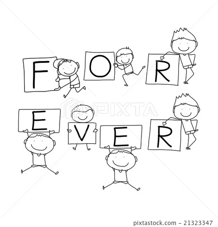 hand drawing cartoon happy words illustration - Stock Illustration ...