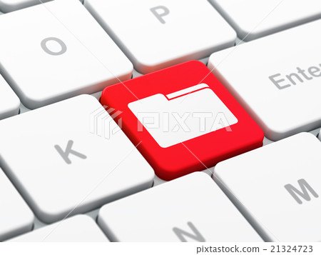 Finance concept: Folder on computer keyboard - Stock Illustration ...