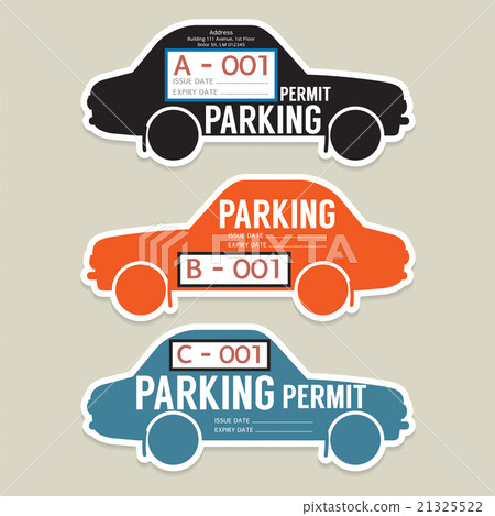 Parking Permit Card Vector Illustration. - Stock Illustration [21325522 ...