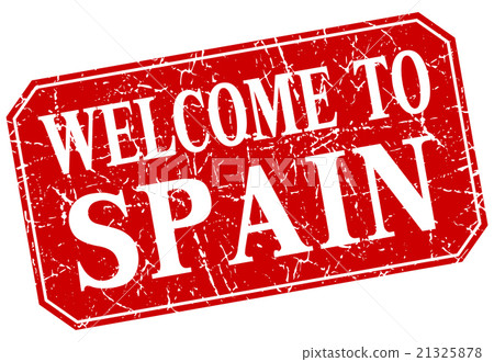 welcome to Spain red square grunge stamp - Stock Illustration [21325878 ...