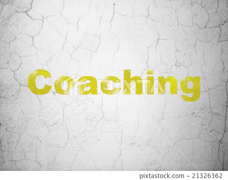 Learning concept: Coaching on wall background - Stock Illustration ...