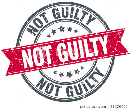 not guilty red round grunge vintage ribbon stamp - Stock Illustration ...