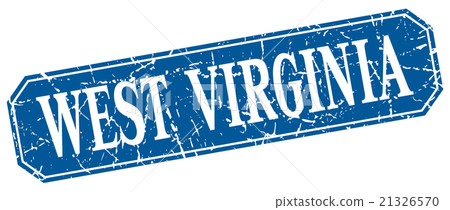 West Virginia blue square grunge retro style sign - Stock Illustration ...