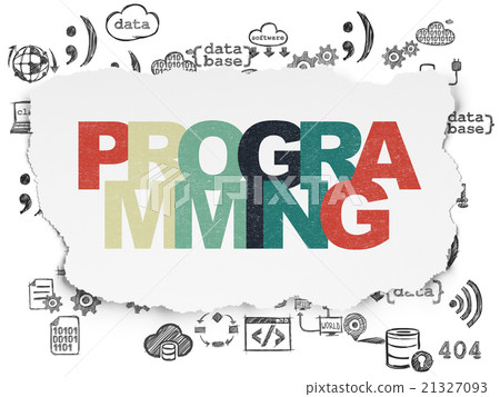 Software concept: Programming on Torn Paper - Stock Illustration ...