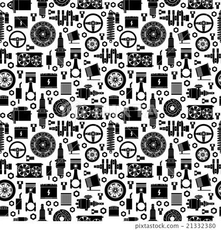 Auto spare parts seamless pattern - Stock Illustration [21332380] - PIXTA