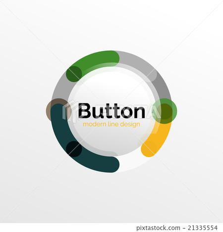 Thin line design geometric button, flat - Stock Illustration [21335554 ...