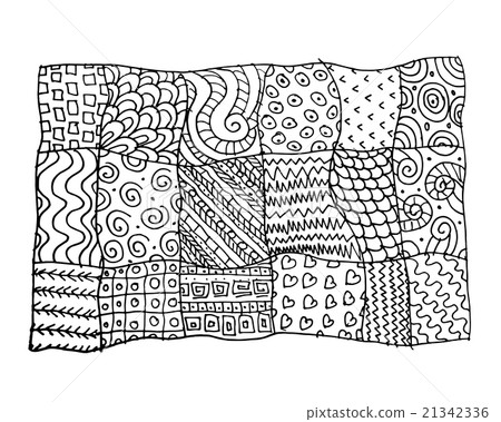 Patchwork carpet, sketch for your design - Stock Illustration [21342336 ...