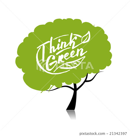 Think green. Tree concept for your design - Stock Illustration ...