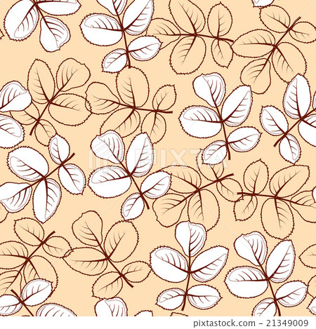 Seamless pattern made from rose leaves. - Stock Illustration [21349009 ...