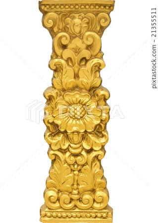 Pole Thai Temple on white background - Stock Photo [21355511] - PIXTA