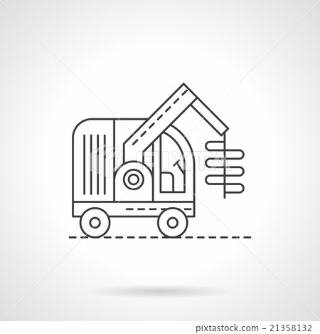 Unloading grains flat thin line vector icon - Stock Illustration ...