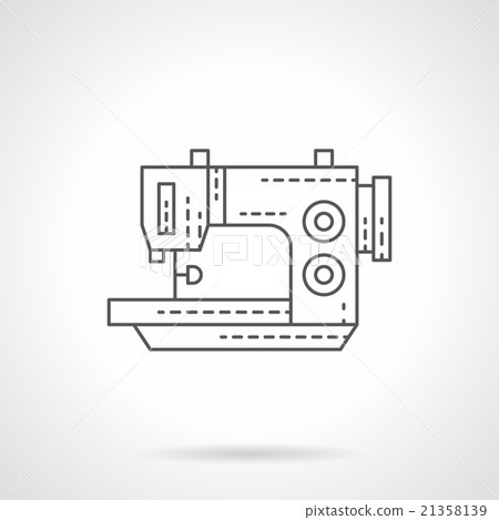 Stitching machine flat thin line vector icon - Stock Illustration ...