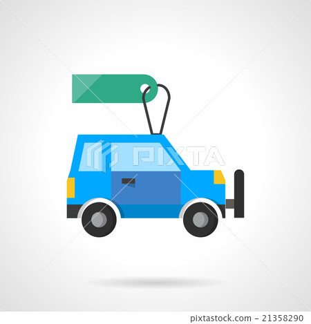 Flat design auto with tag vector icon - Stock Illustration [21358290 ...