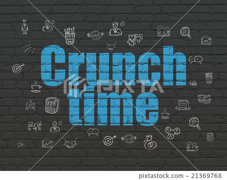 Finance concept: Crunch Time on wall background - Stock Illustration ...