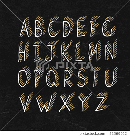 Hand-drawn Shadowed Alphabet on BlackBoard Texture - Stock Illustration ...