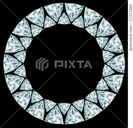 Diamond round frame on black background - Stock Illustration [21371889 ...