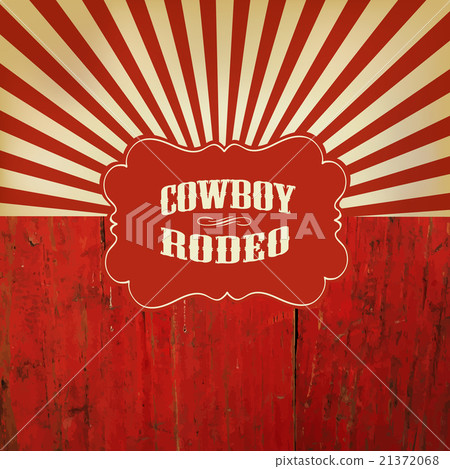 Wild West Rodeo Background. On Red Wooden Fence - Stock Illustration ...