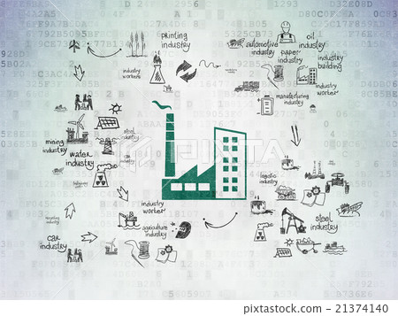 Industry Building on Digital Paper background - Stock Illustration ...