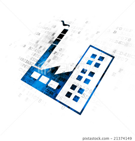 Industry Building on Digital background - Stock Illustration [21374149 ...
