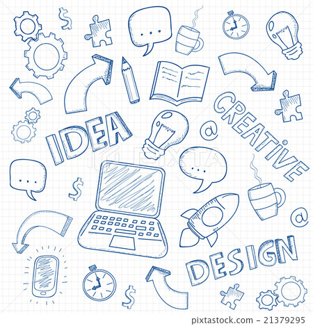 Business doodles set. Vector - Stock Illustration [21379295] - PIXTA