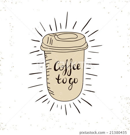 Coffee to go. Vector hand drawn illustration - Stock Illustration ...