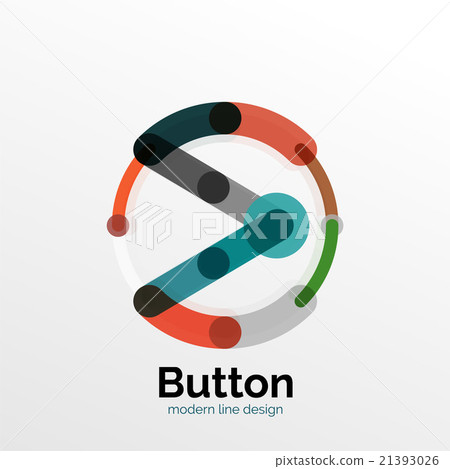 Thin line design geometric button, flat - Stock Illustration [21393026 ...