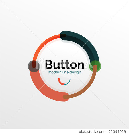 Thin line design geometric button, flat - Stock Illustration [21393029 ...