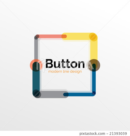 Thin line design geometric button, flat - Stock Illustration [21393039 ...