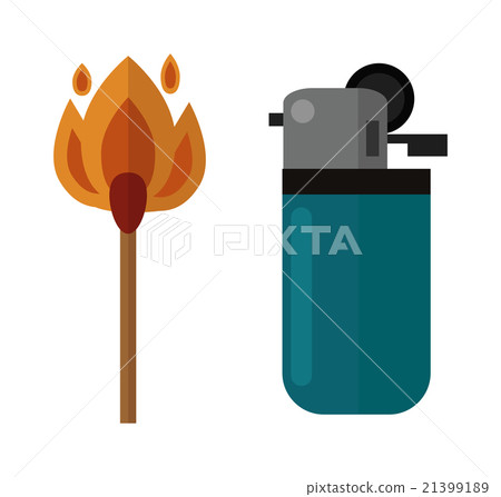Vector burning matches sticks and lighters. - Stock Illustration ...