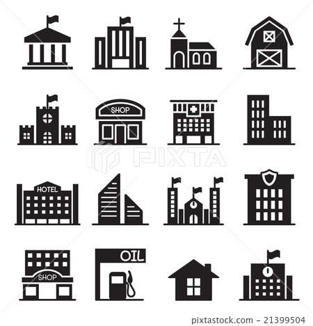 Landmark building icons set Vector illustration - Stock Illustration ...