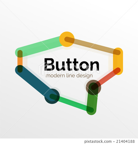 Thin line design geometric button, flat - Stock Illustration [21404188 ...