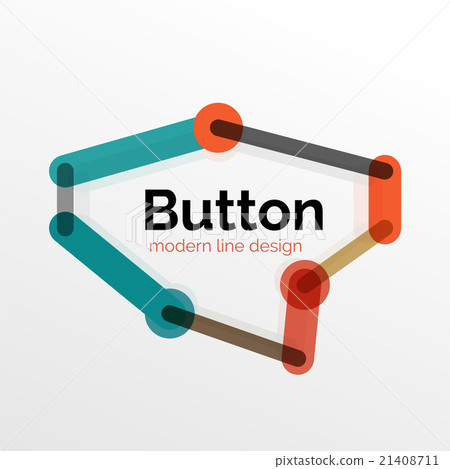Thin line design geometric button, flat - Stock Illustration [21408711 ...