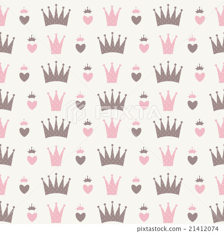 Princess Seamless Pattern Background - Stock Illustration [21412074 ...