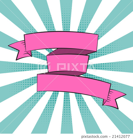 Beautiful Ribbon Label in Pop Art Style Vector - Stock Illustration ...