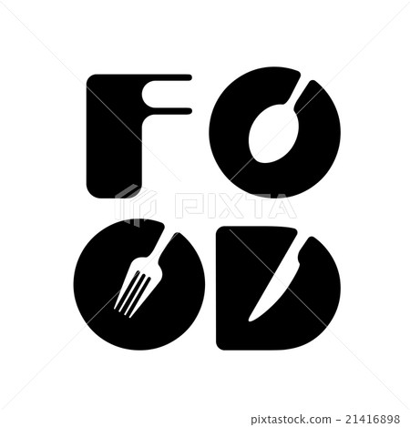 Creative food menu word logo elements design - Stock Illustration ...