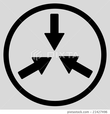 Collide Arrows Rounded Icon - Stock Illustration [21427496] - PIXTA
