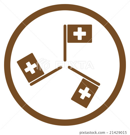 Hospital Flags Rounded Icon - Stock Illustration [21429015] - PIXTA