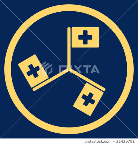 Hospital Flags Rounded Icon - Stock Illustration [21429791] - PIXTA