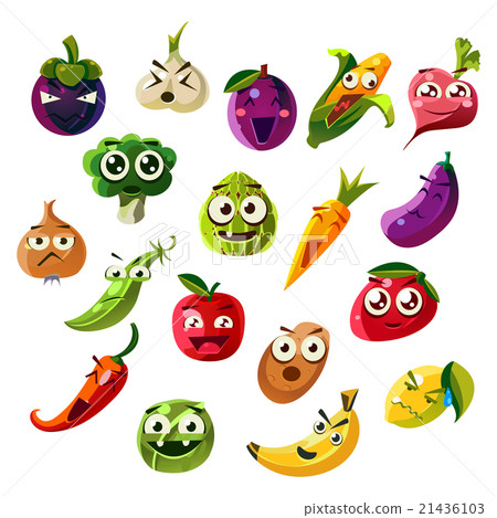 Fruit Ands Vegetable Emoji Set - Stock Illustration [21436103] - PIXTA