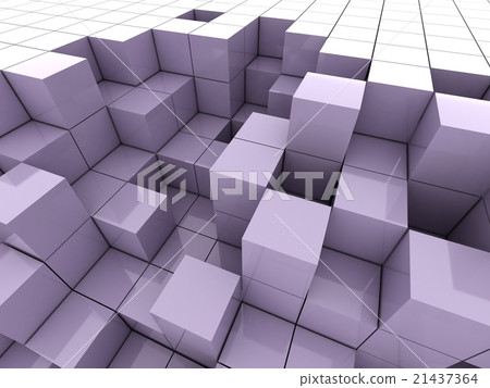 3d illustration of violet cubes-插圖素材 [21437364] - PIXTA圖庫